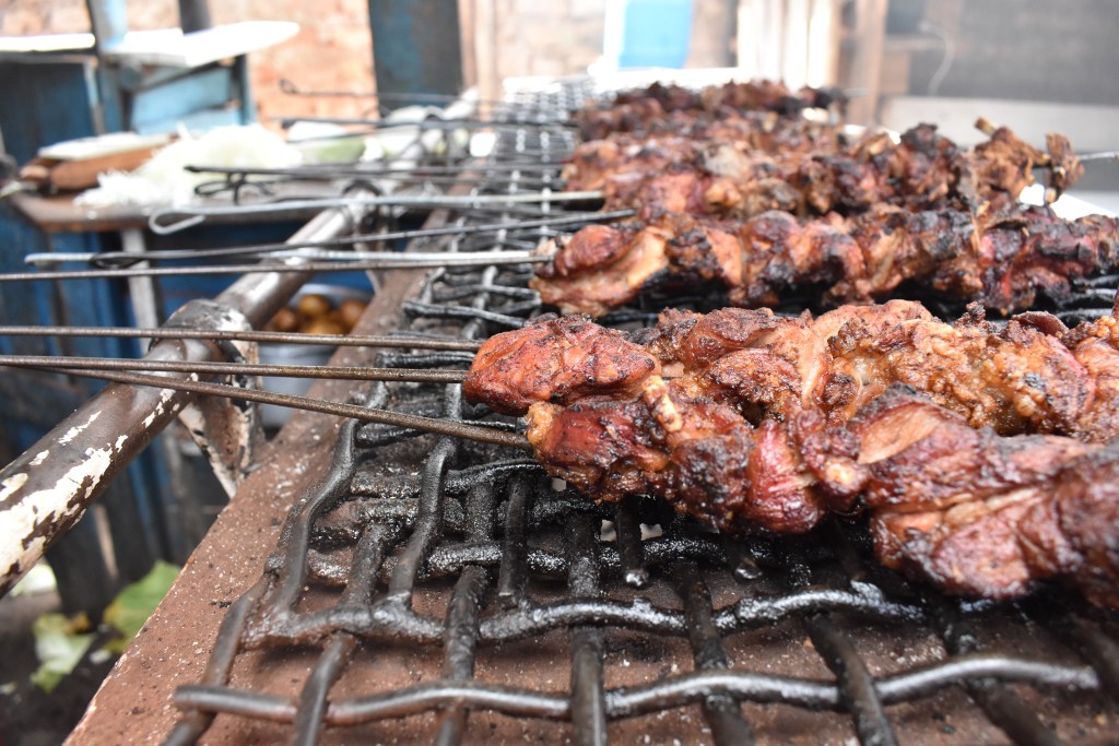 Ugandan fried pork with all the trimmings – People I Meet and Food They Eat